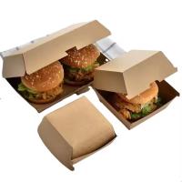 China Customized Disposable Corrugated Cardboard Burger Box for Hamburgers Fries Delivery 10x10cm to 25x25cm for sale