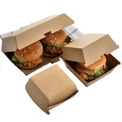 China Customized Disposable Corrugated Cardboard Burger Box for Hamburgers Fries Delivery 10x10cm to 25x25cm for sale
