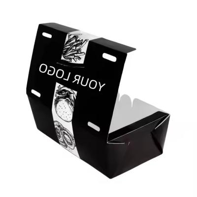 China Custom Printed Burger Box 4x4 to 8x8 Eco-Friendly Corrugated Paper Fast Food Packaging for sale