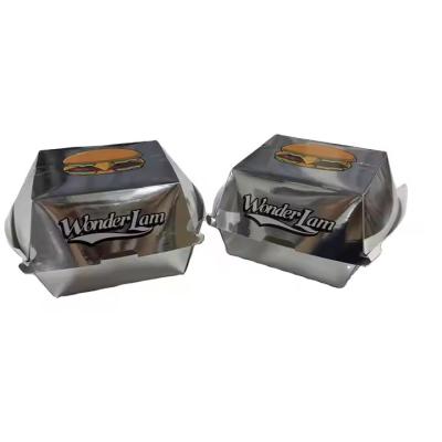 China Custom Logo Recyclable Kraft Paper Burger Box 4x4 to 10x10 Eco-Friendly Food Packaging for sale