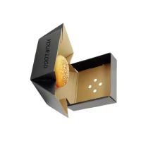 China Custom Kraft Burger Boxes Biodegradable Disposable Fast Food Packaging 12x12x5 cm Wholesale for sale
