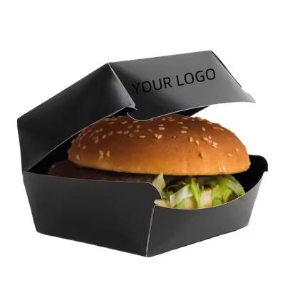 China Custom Printed Burger Boxes 100% Recyclable Cardboard Food Containers 350gsm for sale