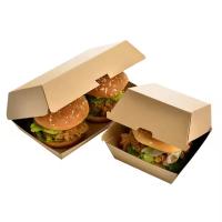 China Custom CMYK Printed Corrugated Hamburger Boxes Bulk Disposable Food Containers 3-Ply for sale
