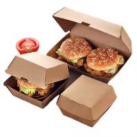 China Custom FSC Kraft Burger Box 7.5x7.5x3in with HD CMYK Pantone Printing and Leak-Proof PE Coating for sale
