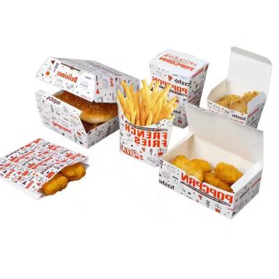 China Custom Eco-Friendly Burger Boxes 8x6x3 inch Kraft Paper Food Packaging with CMYK Pantone Printing for sale
