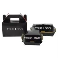 China Custom Logo Disposable Packaging Boxes for Hamburger Fries Chicken ISO9001 Certified 12x12x6 cm for sale