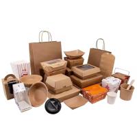 China Eco Friendly Kraft Paper Fast Food Packaging Box 2 Compartment Customizable 800g Capacity for sale