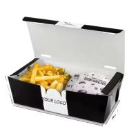 China Eco-Friendly Dual-Compartment Burger Box 12x12x6 cm Kraft Paper Food Packaging for sale