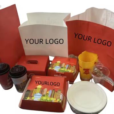 China Custom Eco-Friendly Kraft Burger Box 12x12x6 cm with Logo Printing for Takeaway for sale