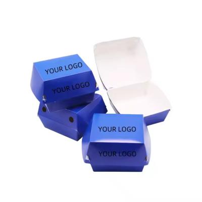 China Custom Printed Disposable Kraft Burger Box 10x10x8 cm Eco Friendly Takeaway Packaging for sale