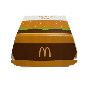 China Eco-Friendly Kraft Burger Box Custom Size 12x12x6 cm FSC Certified Grease Resistant PLA Coated for sale