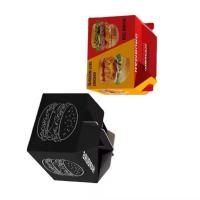 China Custom 350gsm Kraft Paper Fried Chicken Burger Sandwich Boxes with CMYK Offset Printing for sale