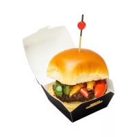 China Custom Eco-Friendly Kraft Burger Packaging Box 180x120x80mm One-Step Takeaway for sale