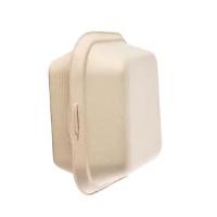 China Custom Kraft Sugarcane Paper Burger Box 120x120x60mm Eco-Friendly Disposable Food Packaging for sale
