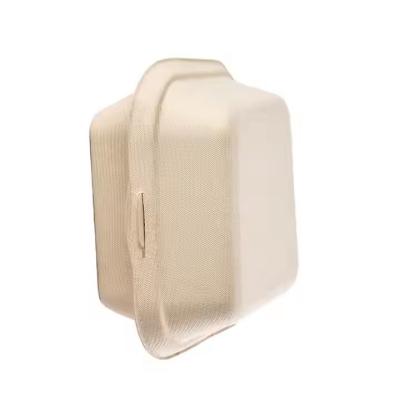China Custom Kraft Sugarcane Paper Burger Box 120x120x60mm Eco-Friendly Disposable Food Packaging for sale