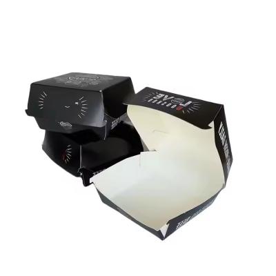 China Custom Kraft Paper Food Snack Burger Packaging Box Eco Friendly Takeaway 100-500 Pcs for sale