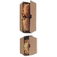 China Custom Eco-Friendly Kraft Paper Burger Boxes The Ultimate Fast Food Takeout Packaging Solution for sale