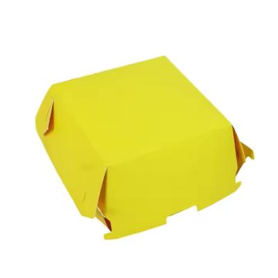 China Custom Biodegradable Kraft Burger Box 120x120x60mm Eco-Friendly Fast Food Packaging with Logo for sale