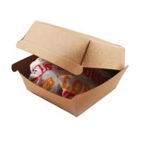 China Custom Biodegradable Kraft Burger Box Low MOQ Solution for Fast Food Packagin for sale