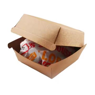 China Custom Biodegradable Kraft Burger Box Low MOQ Solution for Fast Food Packagin for sale