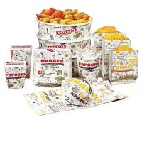 China Custom Printed Food Box 350GSM Kraft Cardboard Packaging for Fries Burgers for sale