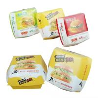 China Customized Disposable Burger Box with Fries  Sustainable Takeaway Sandwich Container for sale
