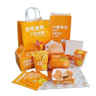 China Customized Biodegradable Fast Food Takeaway Box Kraft Paper for Lunch Packaging for sale