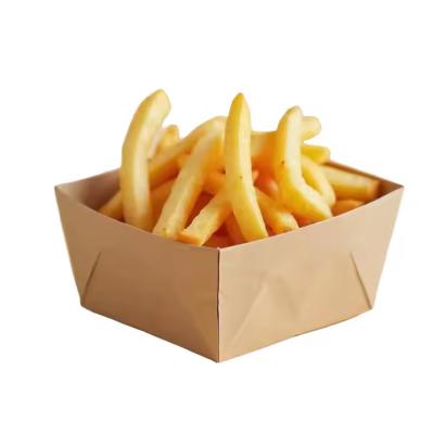 China Custom Printed Disposable Kraft Paper Takeout Boxes 8x5x3 Inch for Burger Fries Chicken Nuggets for sale
