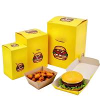 China Custom Printed Kraft Paper Takeaway Boxes 350GSM FSC Certified for Burger Fry Chicken Nugget Packaging for sale