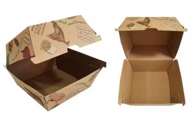 China Eco-Friendly Recyclable Burger Boxes 350gsm Kraft Cardboard Custom Printing for sale