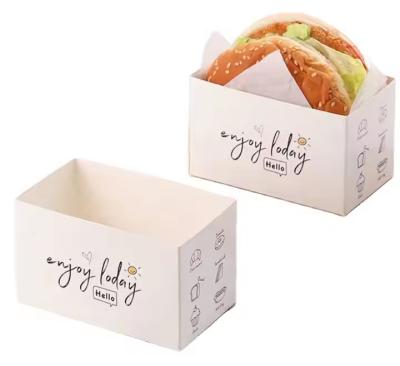 China Custom Printed Kraft Burger Boxes Food-Grade 350gsm Multi-Purpose Pizza Sandwich Packaging for sale