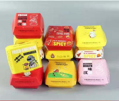 China Custom Kraft Fast Food Packaging Box for Chicken Burgers 350gsm Greaseproof Lining for sale