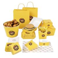 China Wholesale Custom Printed Kraft Paper Fast Food Containers 350gsm for Fried Chicken Burgers for sale