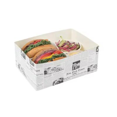 China Custom Printed Eco-Friendly Clamshell Burger Boxes 350gsm Kraft Paper Disposable Fast Food Packaging with Logo for sale