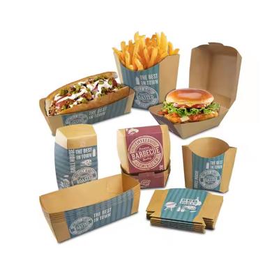China Custom Greaseproof Kraft Paper Packaging 12x10x6cm for Fast Food Sandwiches for sale