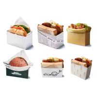 China Custom Kraft Paper Burger Boxes 4-8 Inch with Glossy Lamination for Fast Food Packaging for sale