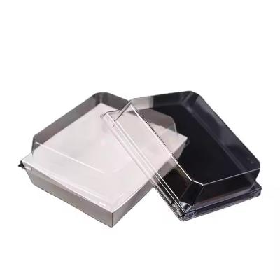 China Custom Kraft Paper Food Boxes with Transparent PET Lid for Sandwich Burger Cake Takeaway 150-300gsm for sale