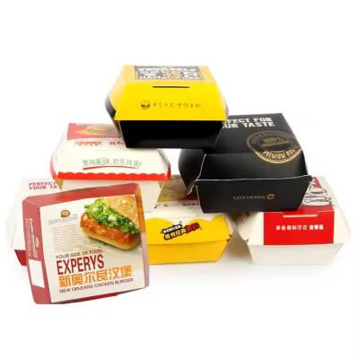 China Custom Clam Shell Burger Boxes 150-300gsm Kraft Paper with FSC/ISO Certification for Food Service for sale