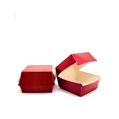 China Custom Printed Food Grade Kraft Paper Burger Box Eco Friendly Fast Food Packaging FSC Certified 5x5 to 12x12 for sale