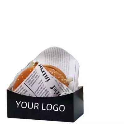 China Customized Food Grade Paper Burger Box Disposable Fast Food Takeaway 5000pcs MOQ for sale