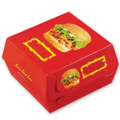 China Customized Disposable Cardboard Burger Boxes Fast Food Grade for Restaurants for sale