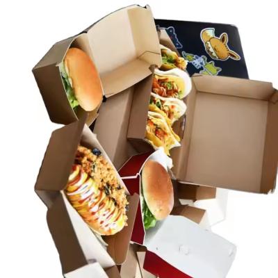 China Wholesale Custom Food Packaging Paper Boxes for Hamburger Fried Chicken Takeaway 5000pcs for sale