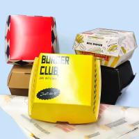 China Wholesale Custom Printed Biodegradable Burger Boxes for Fast Food Lunch Packaging for sale
