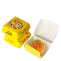 China Custom Wholesale Paper Bagasse Food Boxes for Hot Dogs Pizza Burgers 5000 Pcs for sale