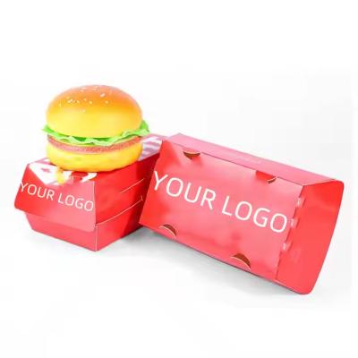 China Custom Printed Fast Food Burger Boxes FSC Certified Recyclable Paper 5000 pcs Minimum Order for sale