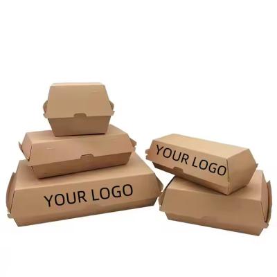 China Wholesale Customized Kraft Paper Burger Boxes Eco-Friendly Recyclable 5000 Pcs MOQ for sale