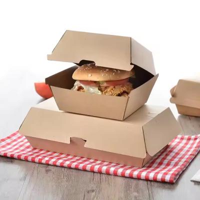 China Fast Food Corrugated Cardboard Burger Box Eco-friendly Customized Biodegradable Box for sale