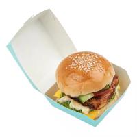 China Custom Food Grade White Cardboard Burger Box Packaging 5000 Pcs MOQ Recyclable for sale