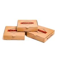 China Custom Corrugated Pizza Box with CMYK 4 Color Printing and Custom Size Options for sale