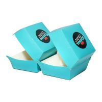 China Custom Logo Food Grade Clamshell Burger Box 5000pcs Recyclable Paper Takeout Packaging for sale